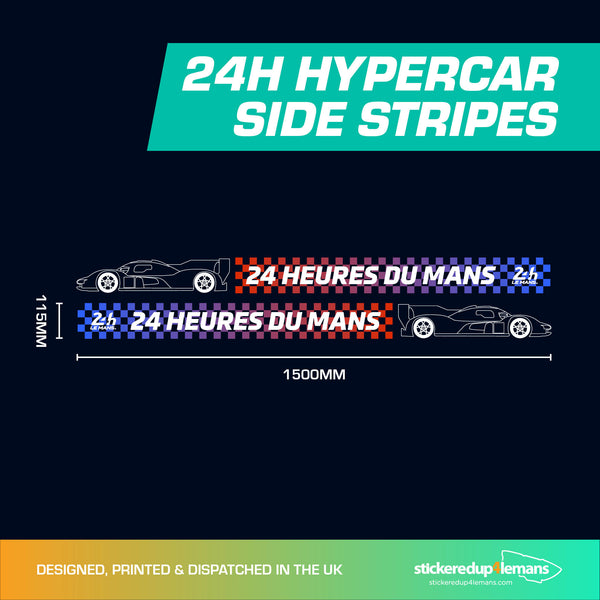 Official 24h Hypercar Side Stripes - Pair - StickeredUp4LeMans