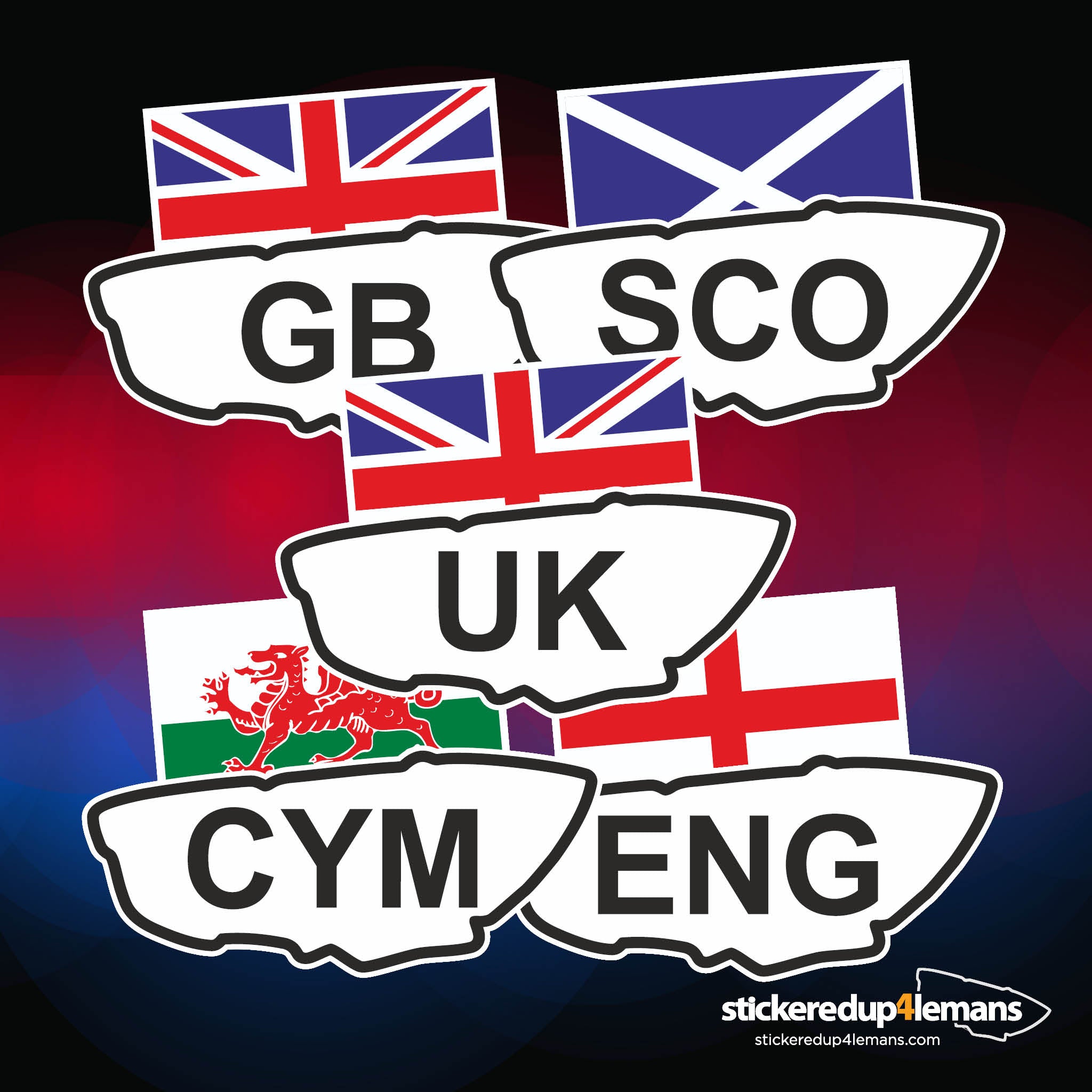 Country Identification Travel Stickers - Country Code & Flag ...