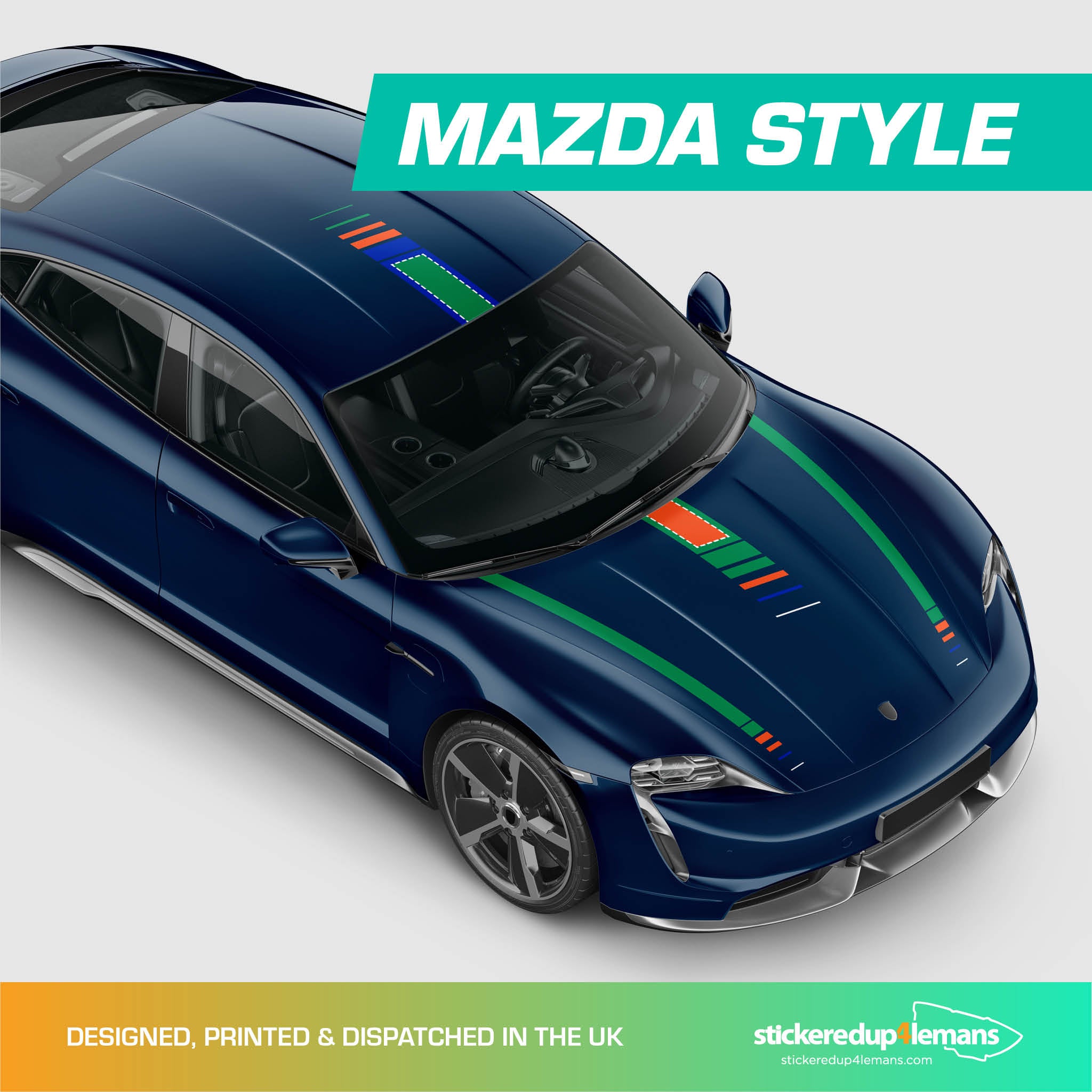 Hatched Bonnet Stripes - Iconic Liveries - StickeredUp4LeMans