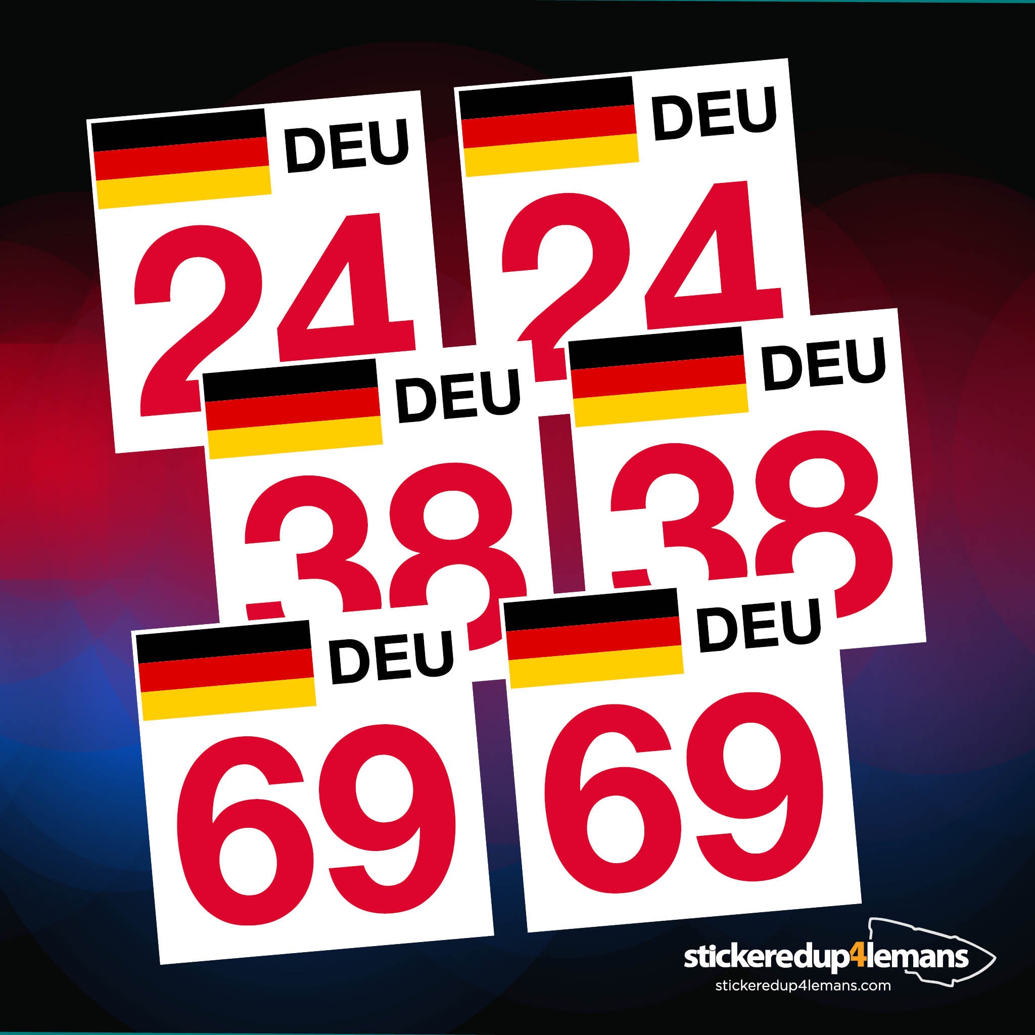 DEU Door Numbers (Pair) - StickeredUp4LeMans