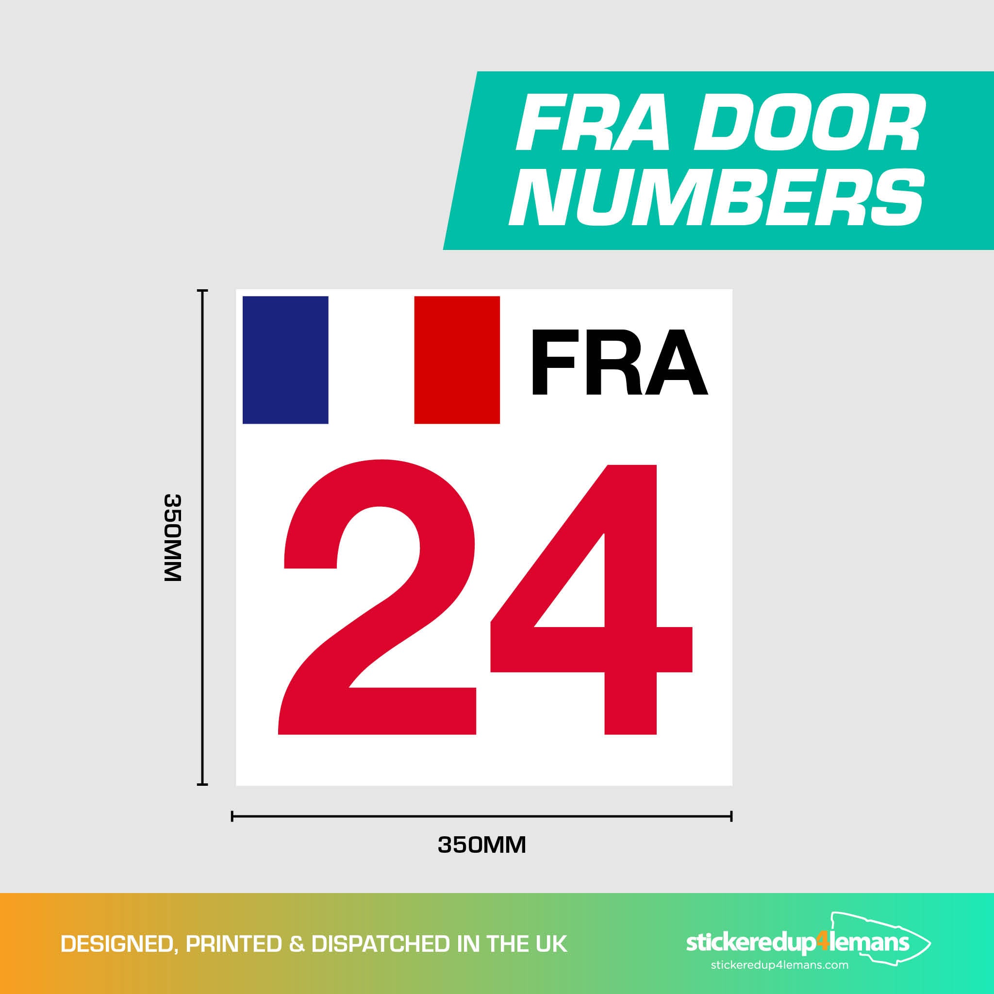 FRA Door Numbers (Pair) - StickeredUp4LeMans