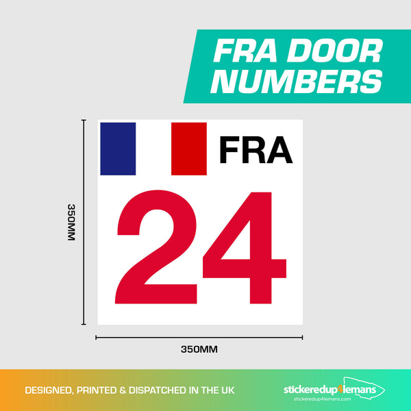 FRA Door Numbers (Pair) - StickeredUp4LeMans