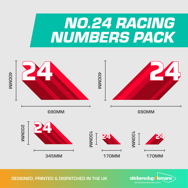 No.24 Racing Numbers Pack - StickeredUp4LeMans