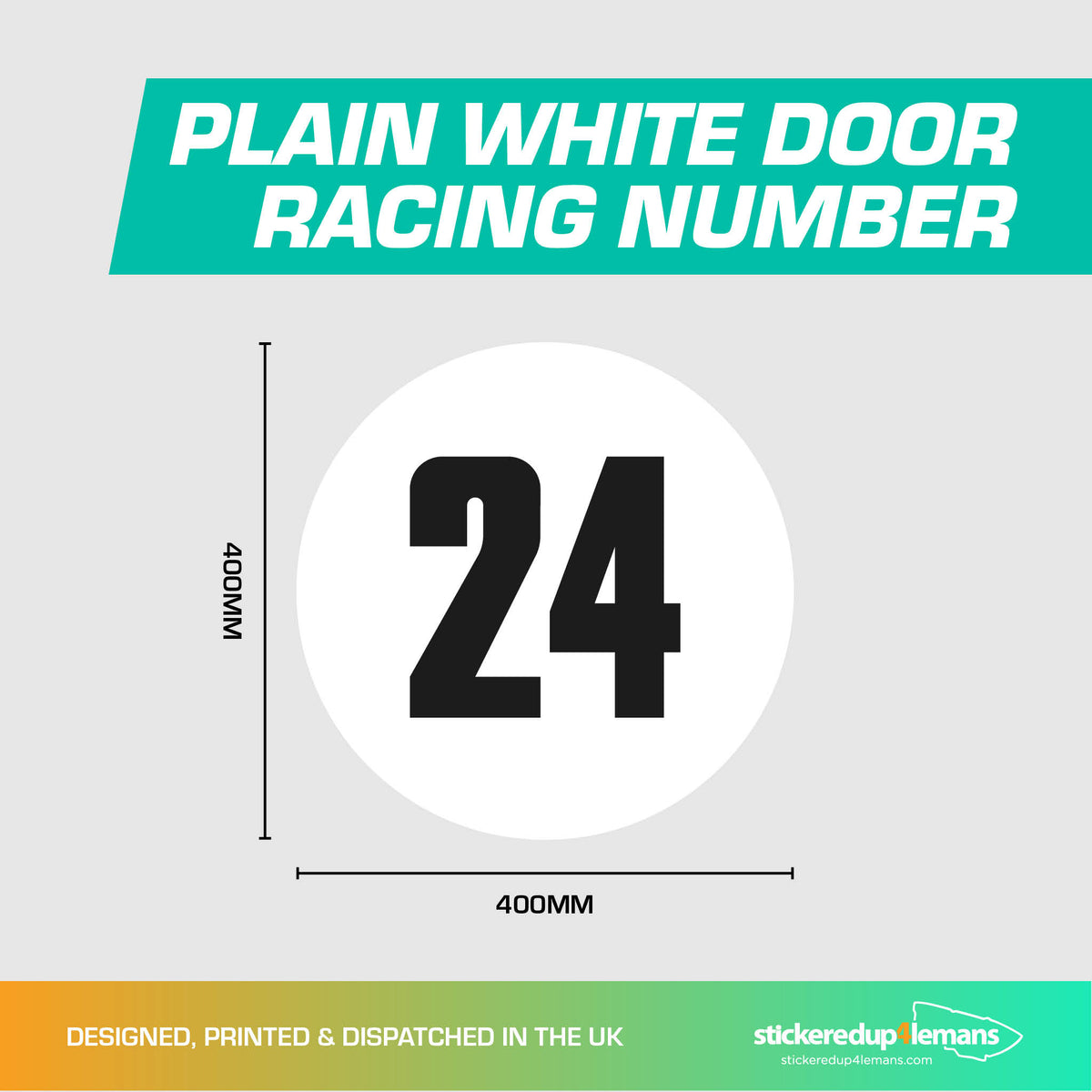 400mm Diameter Door Racing Numbers (Pair) - StickeredUp4LeMans