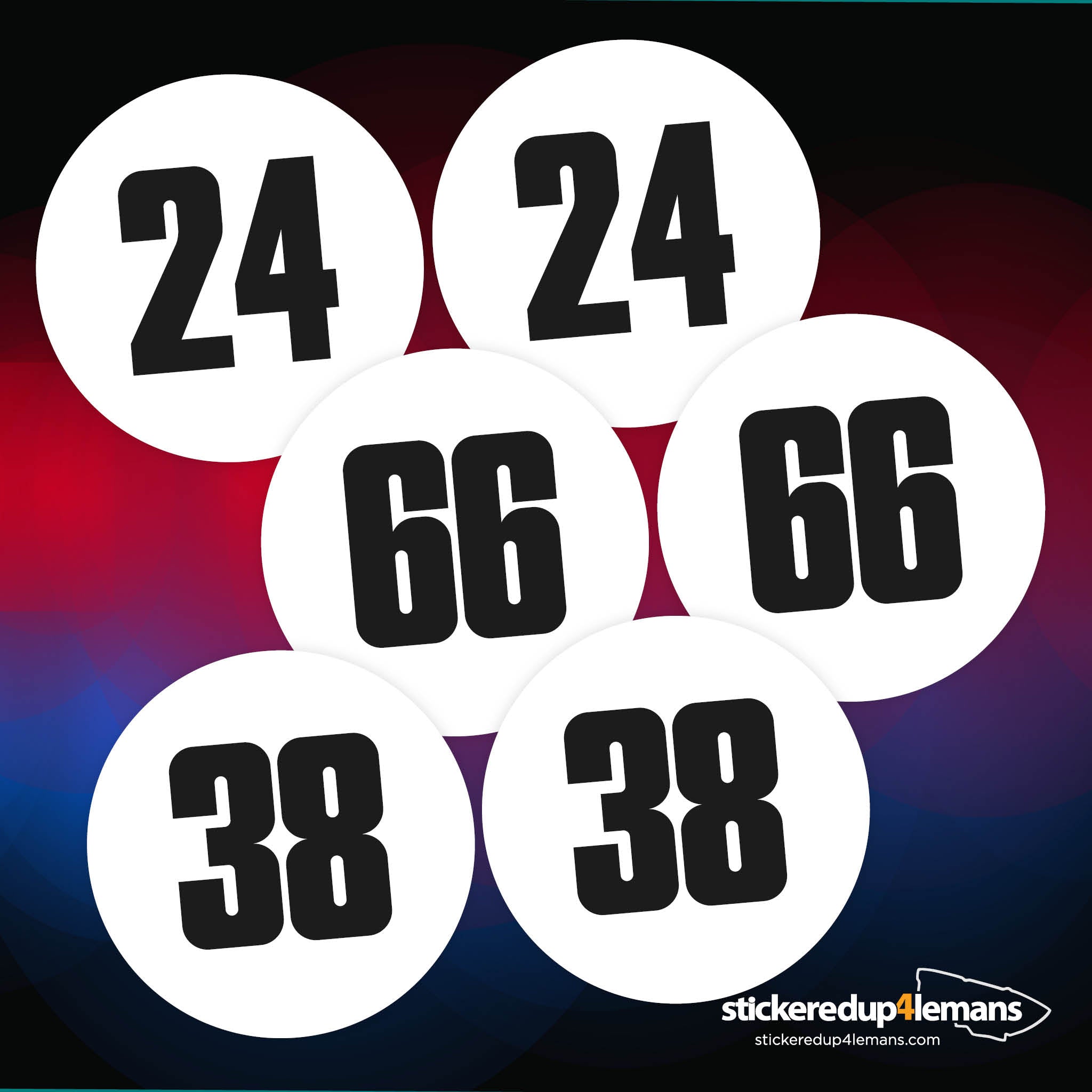400mm Diameter Door Racing Numbers (Pair) - StickeredUp4LeMans