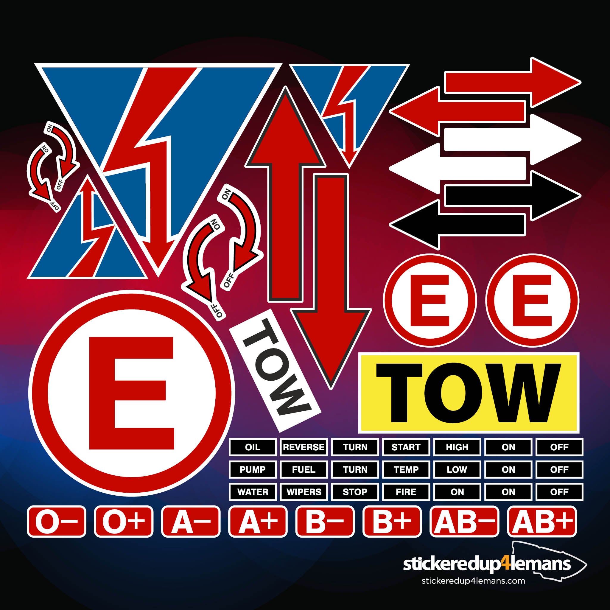 Race Car Safety Sticker Set - StickeredUp4LeMans