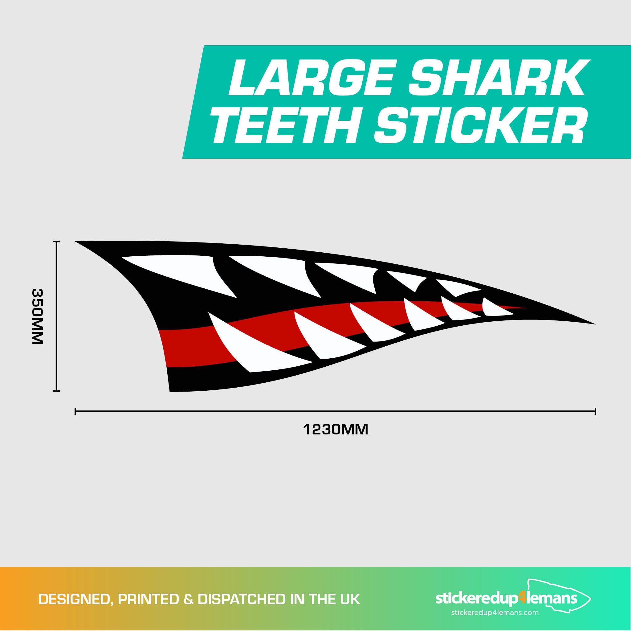 Large Shark Teeth Car Sticker Set - StickeredUp4LeMans