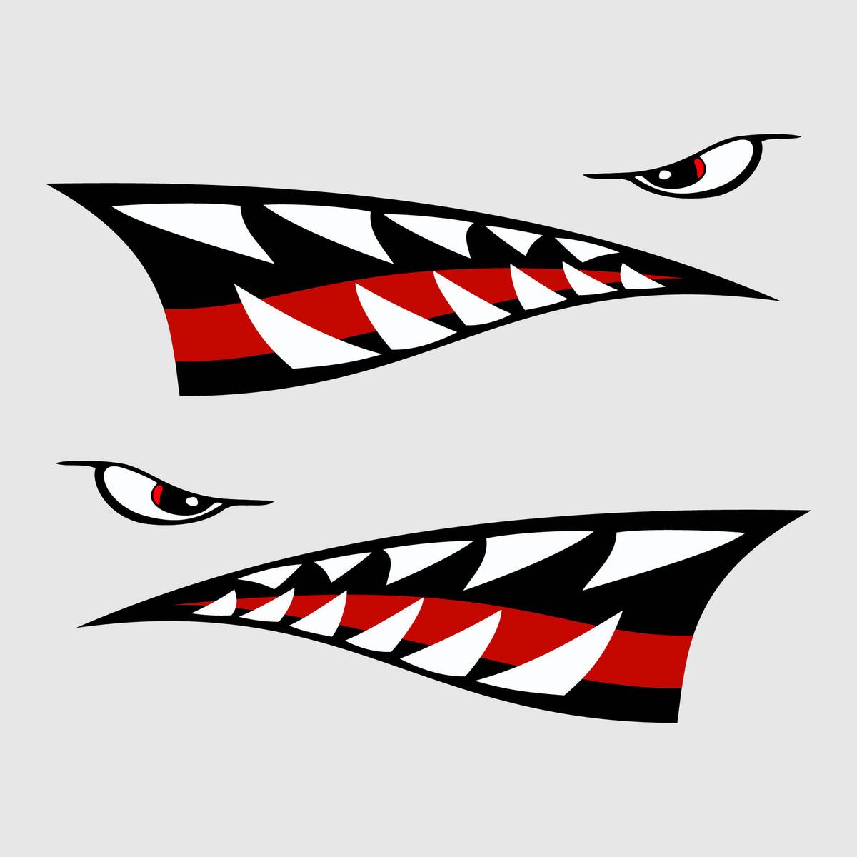 Large Shark Teeth Car Sticker Set - StickeredUp4LeMans