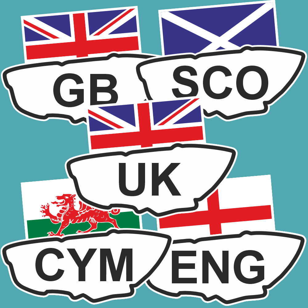 Country Identification Travel Stickers - Country Code & Flag ...