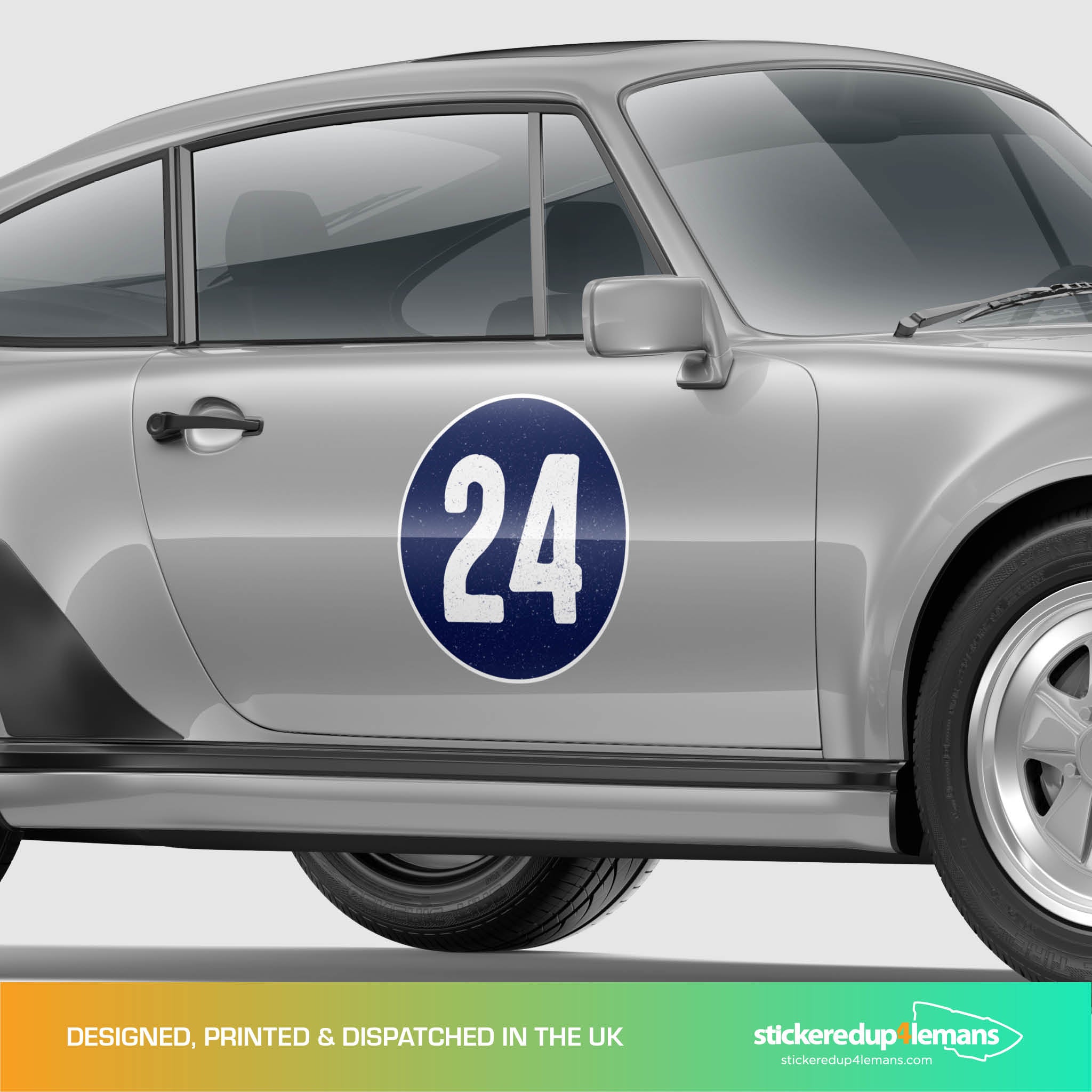 Vintage 24 Blue Number Roundel - StickeredUp4LeMans