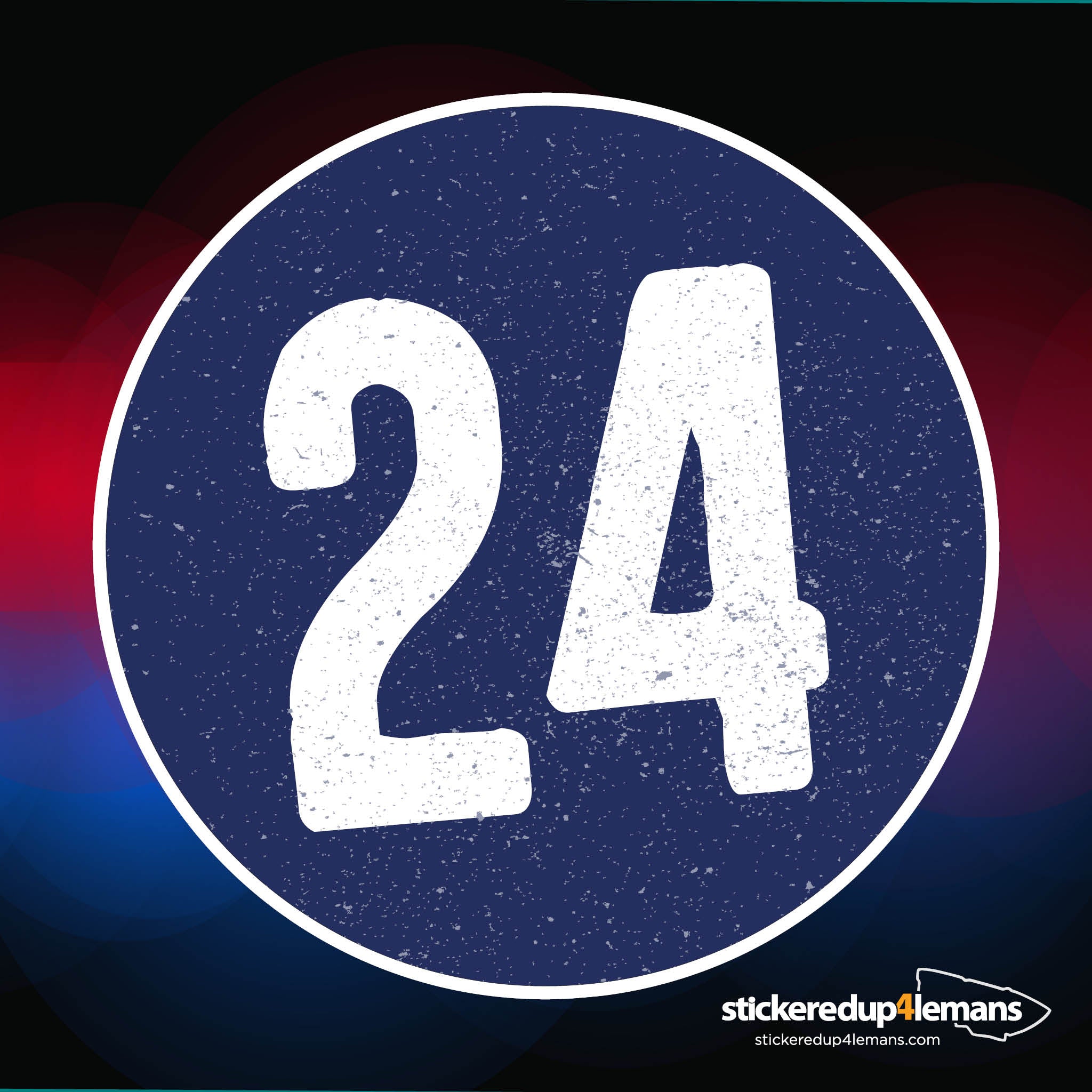 Vintage 24 Blue Number Roundel - StickeredUp4LeMans