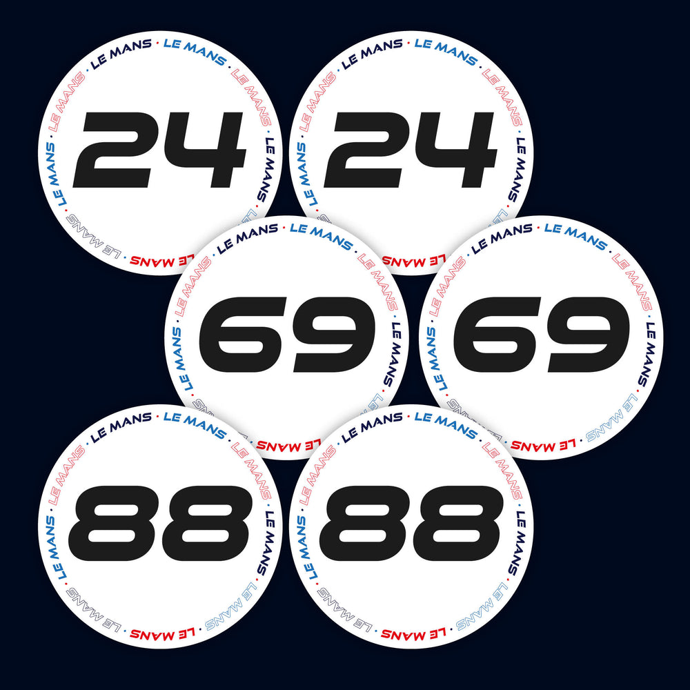 Race Number Stickers | Door Numbers - StickeredUp4LeMans