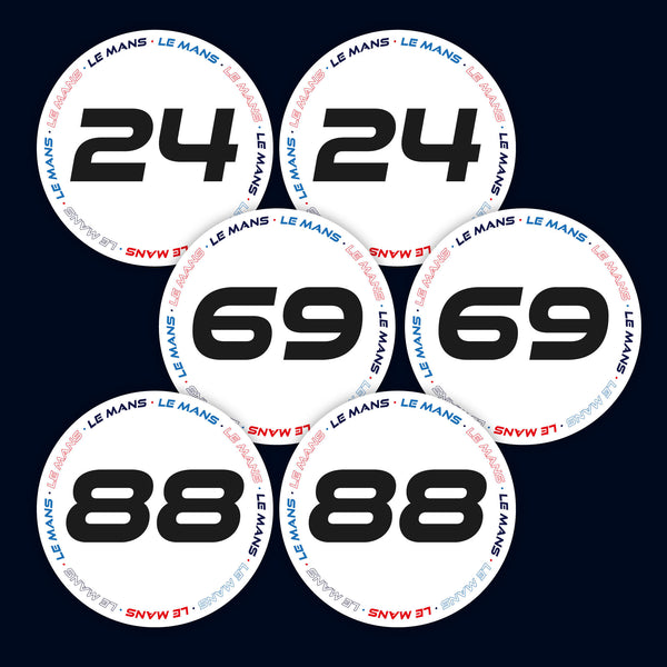 Race Number Stickers | Door Numbers - StickeredUp4LeMans