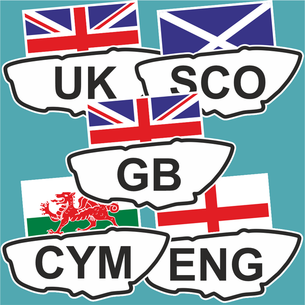 Country Identification Travel Stickers - Country Code & Flag ...